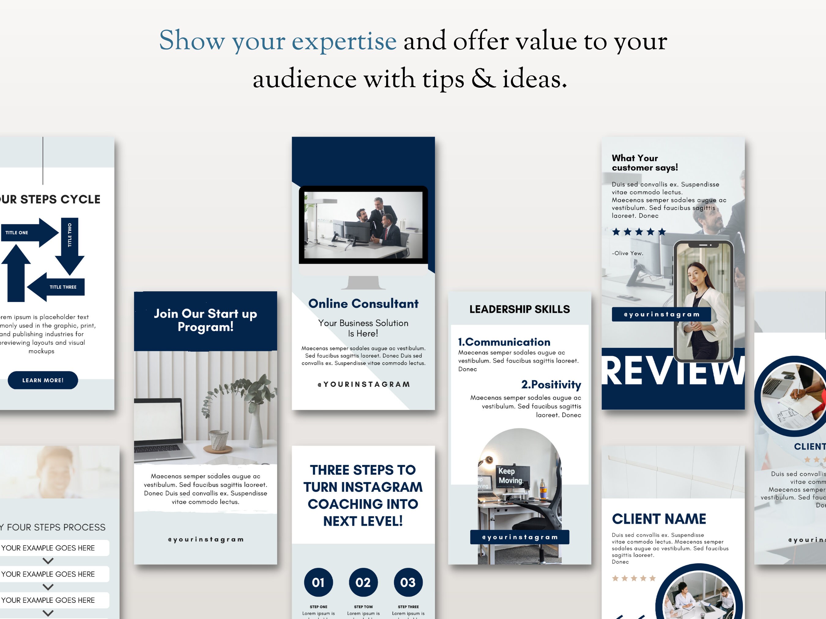 Business Development Instagram Posts for Canva, Corporate Templates ...