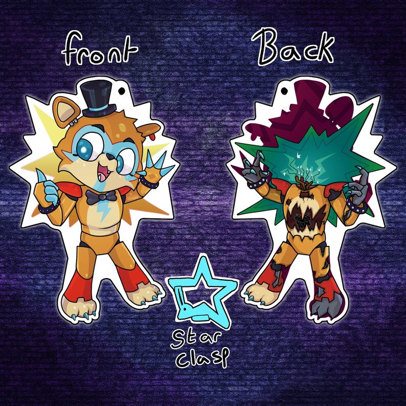 FNAF Ruin Freddy & Roxy 3 Inch Double Sided Acrylic Charms - Etsy