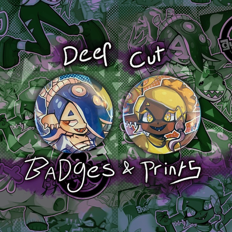 Splatoon Button Badges 44mm Deep Cut Prints - Etsy