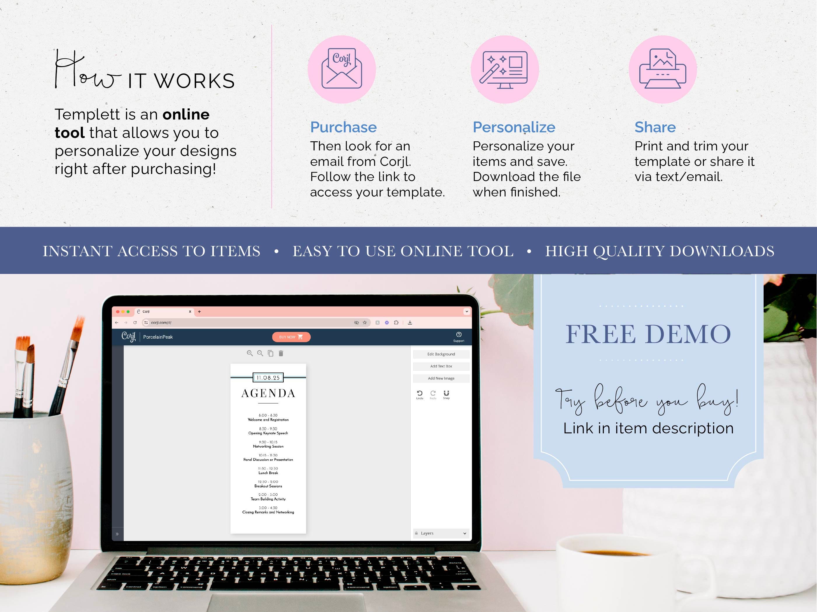 Editable Program Template, Corporate Event Agenda, Itinerary ...