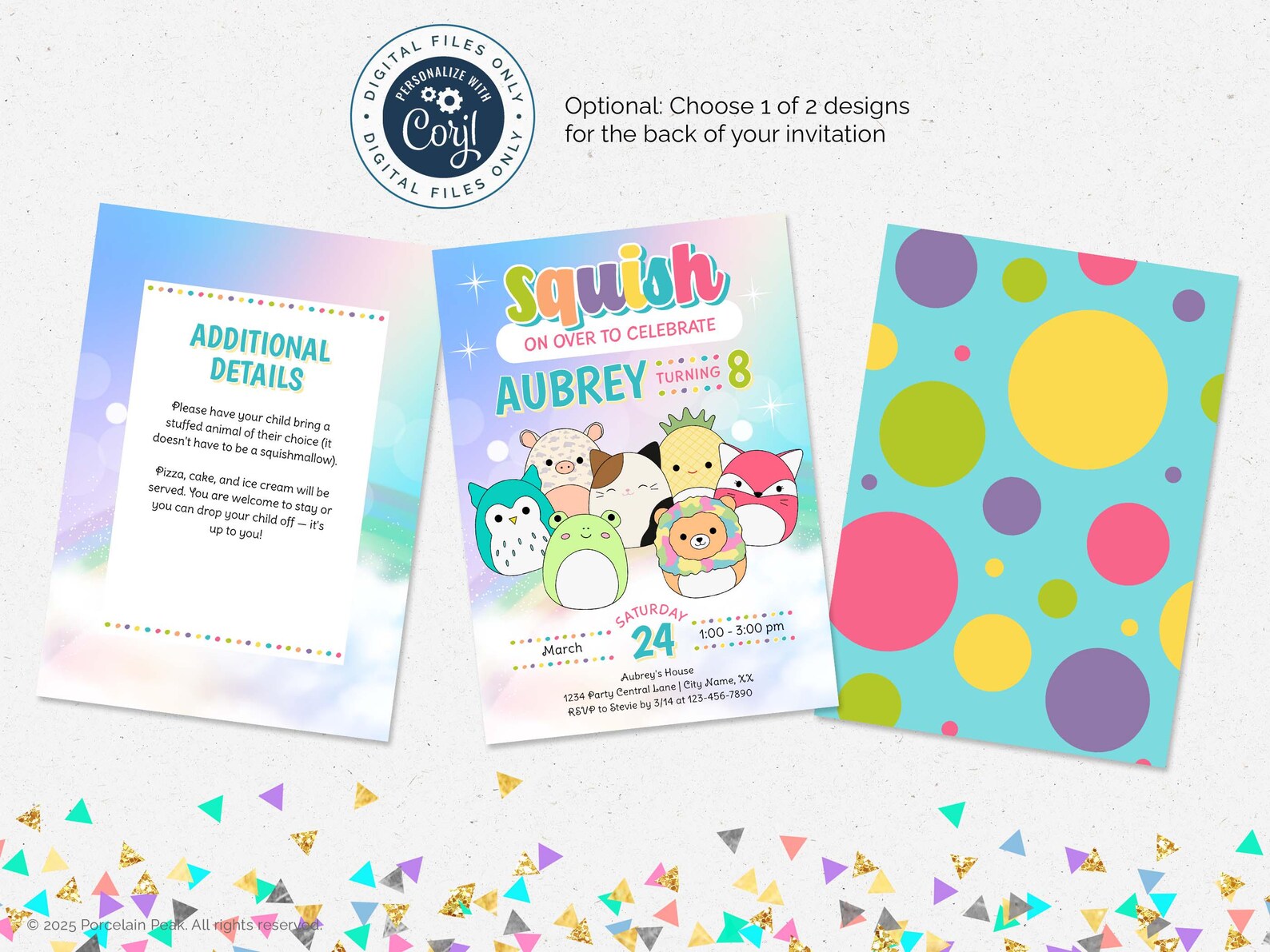 Squishmallow Birthday Invitation, Girls Squish Party Invite ...