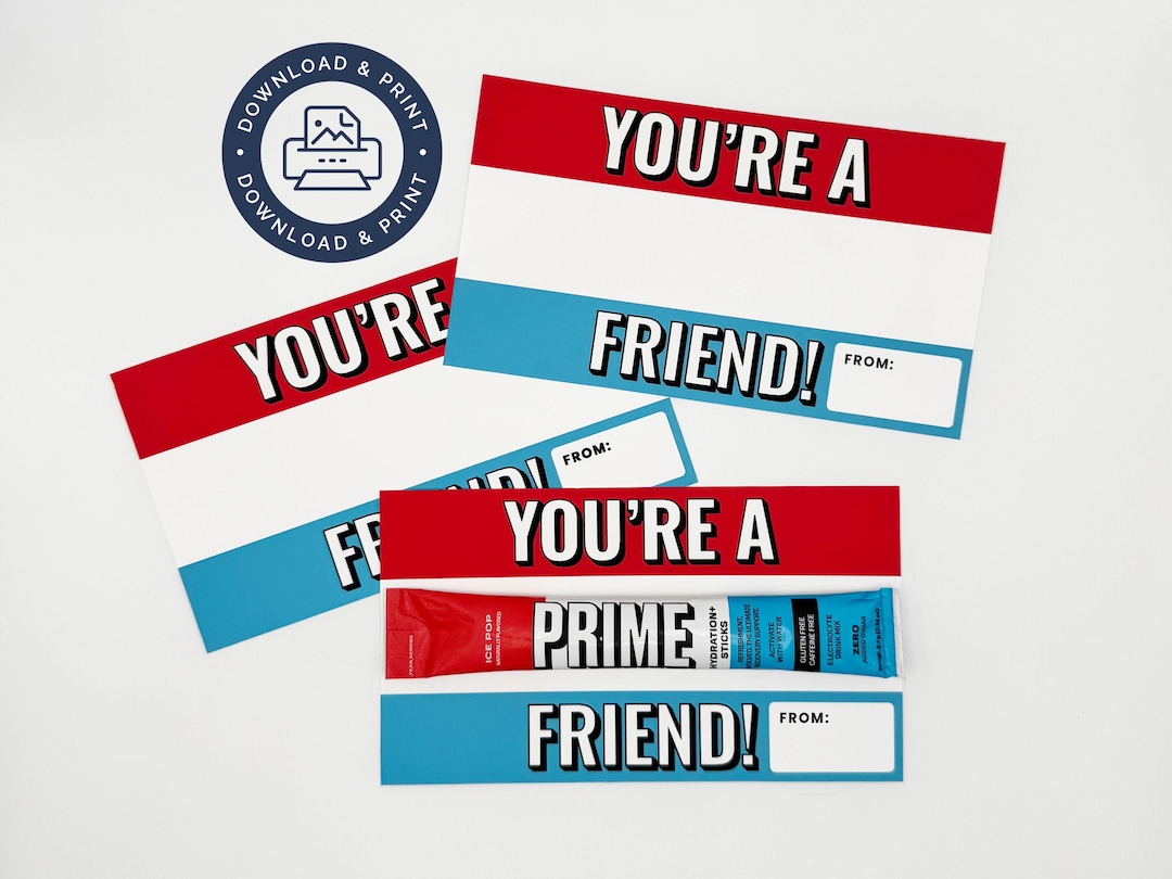 Prime Valentine Cards, Boys Valentines, Hydration Drink Card, Prime ...