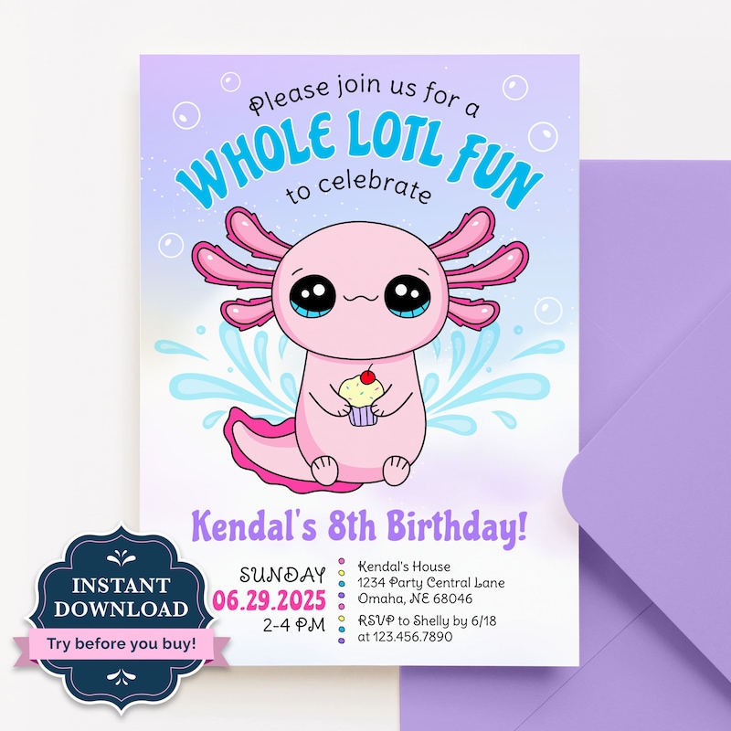 Axolotl Birthday - Etsy
