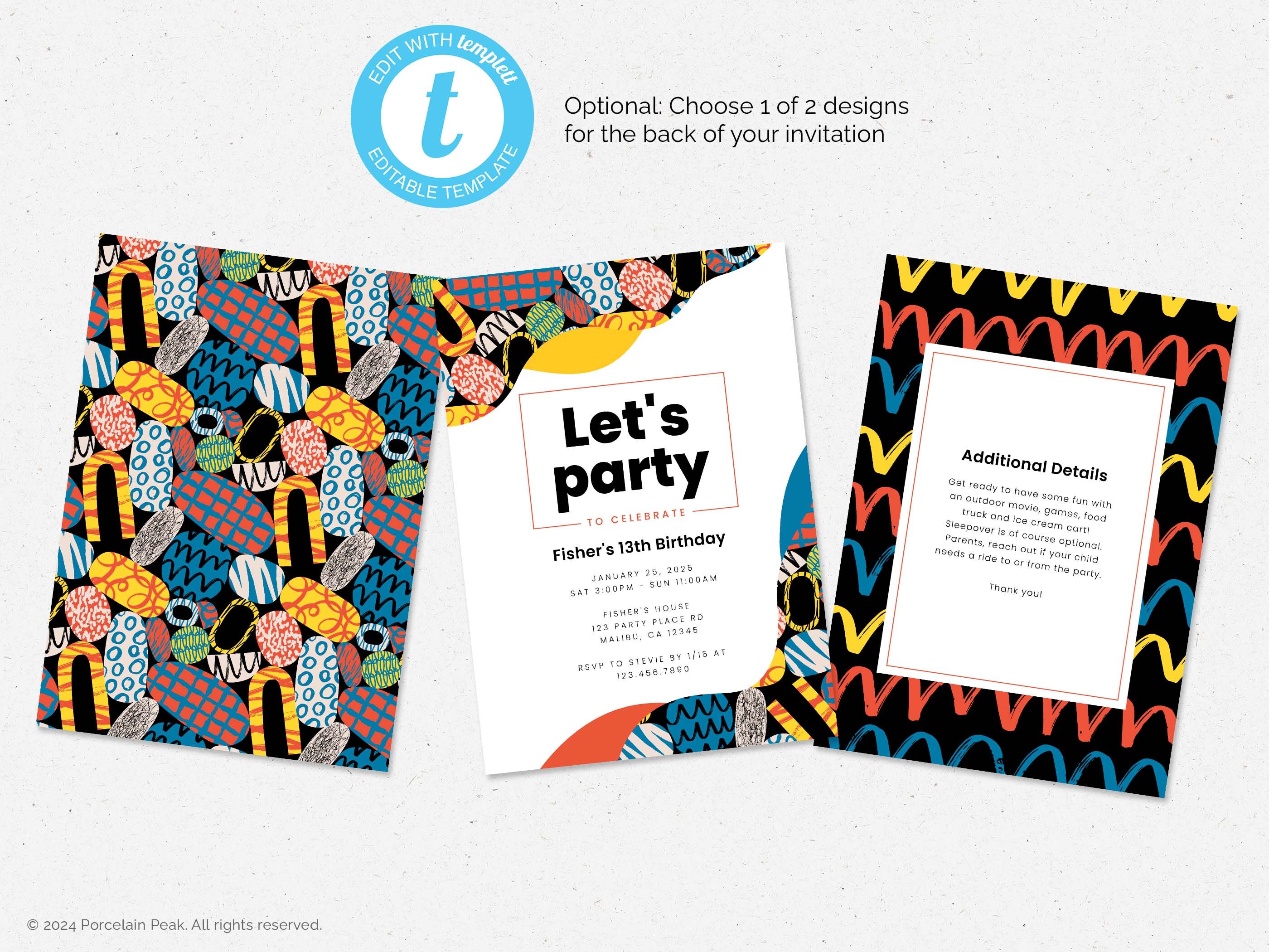 Teen Boy Birthday Invitation, Tween Party Invite, Modern Teen Birthday ...