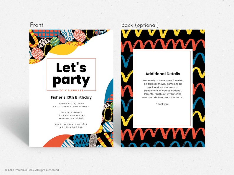 Teen Boy Birthday Invitation, Tween Party Invite, Birthday Invitation ...
