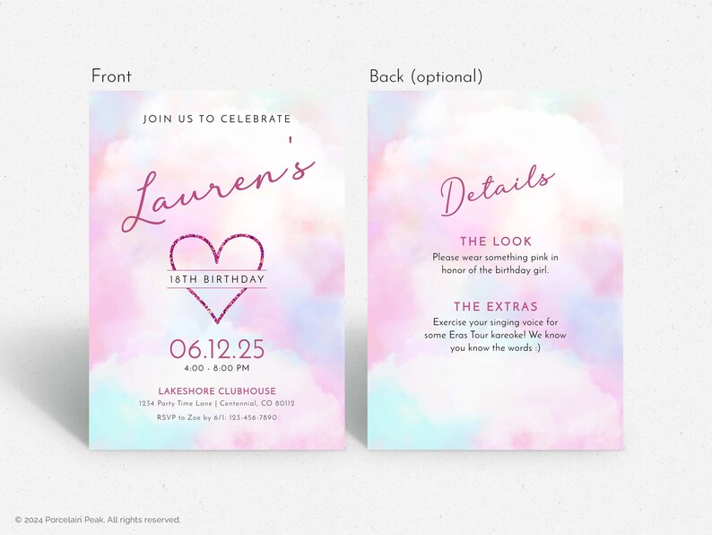 Editable Taylor Swift Lover Birthday Invite, Teen Swiftie Birthday ...