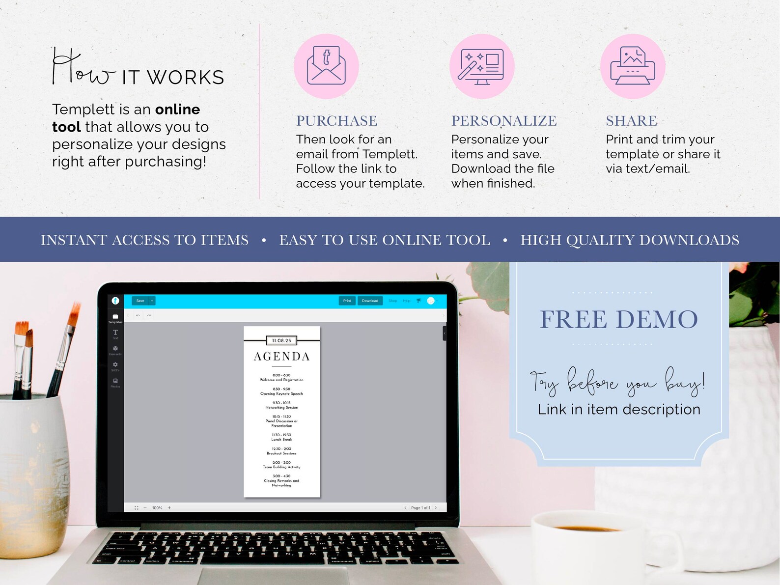 Editable Program Template, Corporate Event Agenda, Itinerary ...
