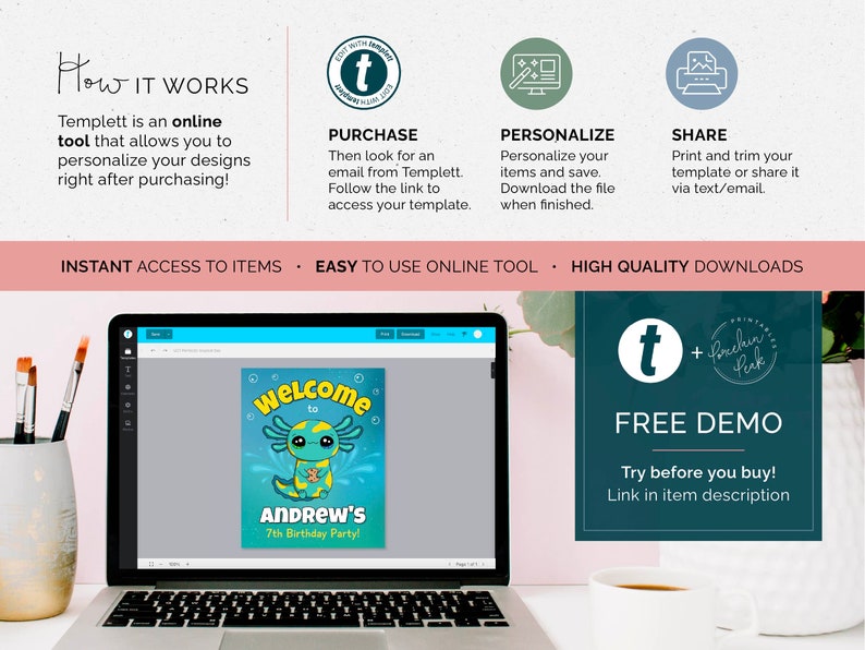 Editable Axolotl Welcome Sign, Boys Axolotl Birthday Party Decor ...