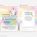 Editable Girls Caticorn Birthday Invitation, Kittycorn Party Invite ...