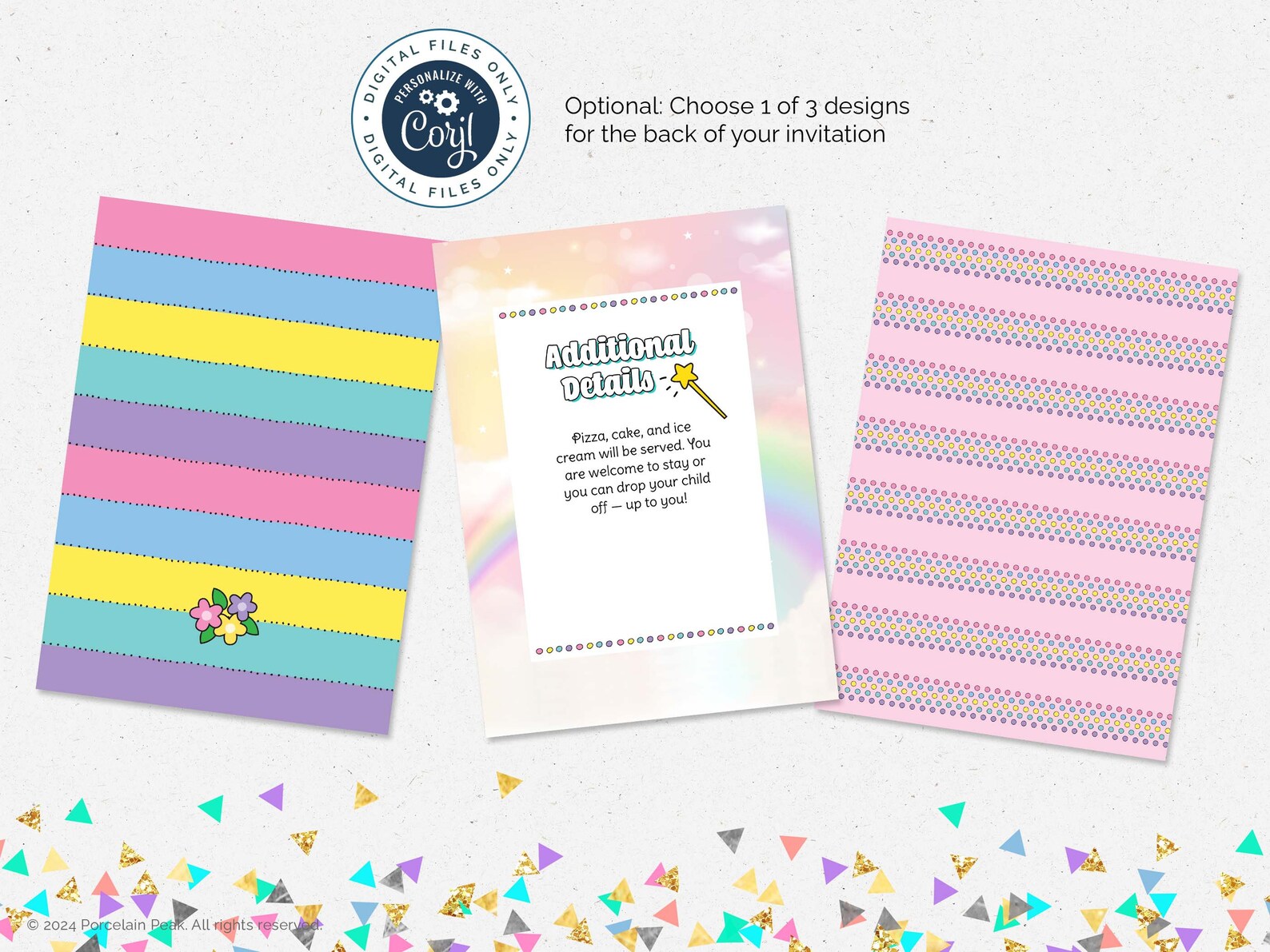 Editable Girls Caticorn Birthday Invitation, Kittycorn Party Invite ...