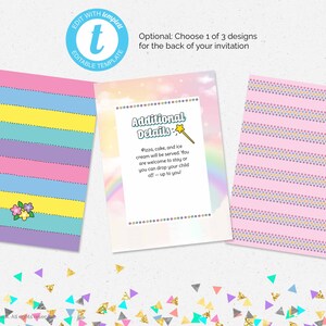 Editable Girls Caticorn Birthday Invitation, Kittycorn Party Invite ...