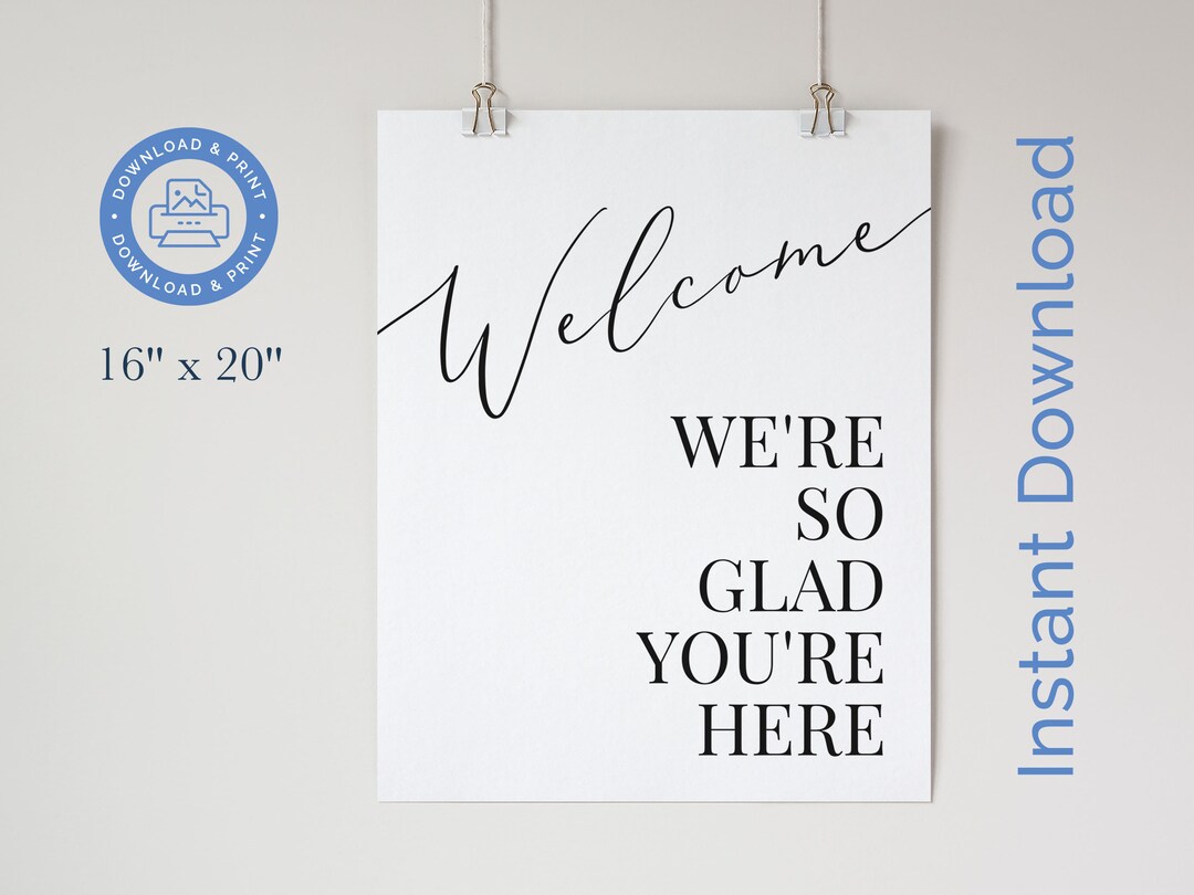 Simple Welcome Sign, Birthday Party Poster Template, Minimal ...