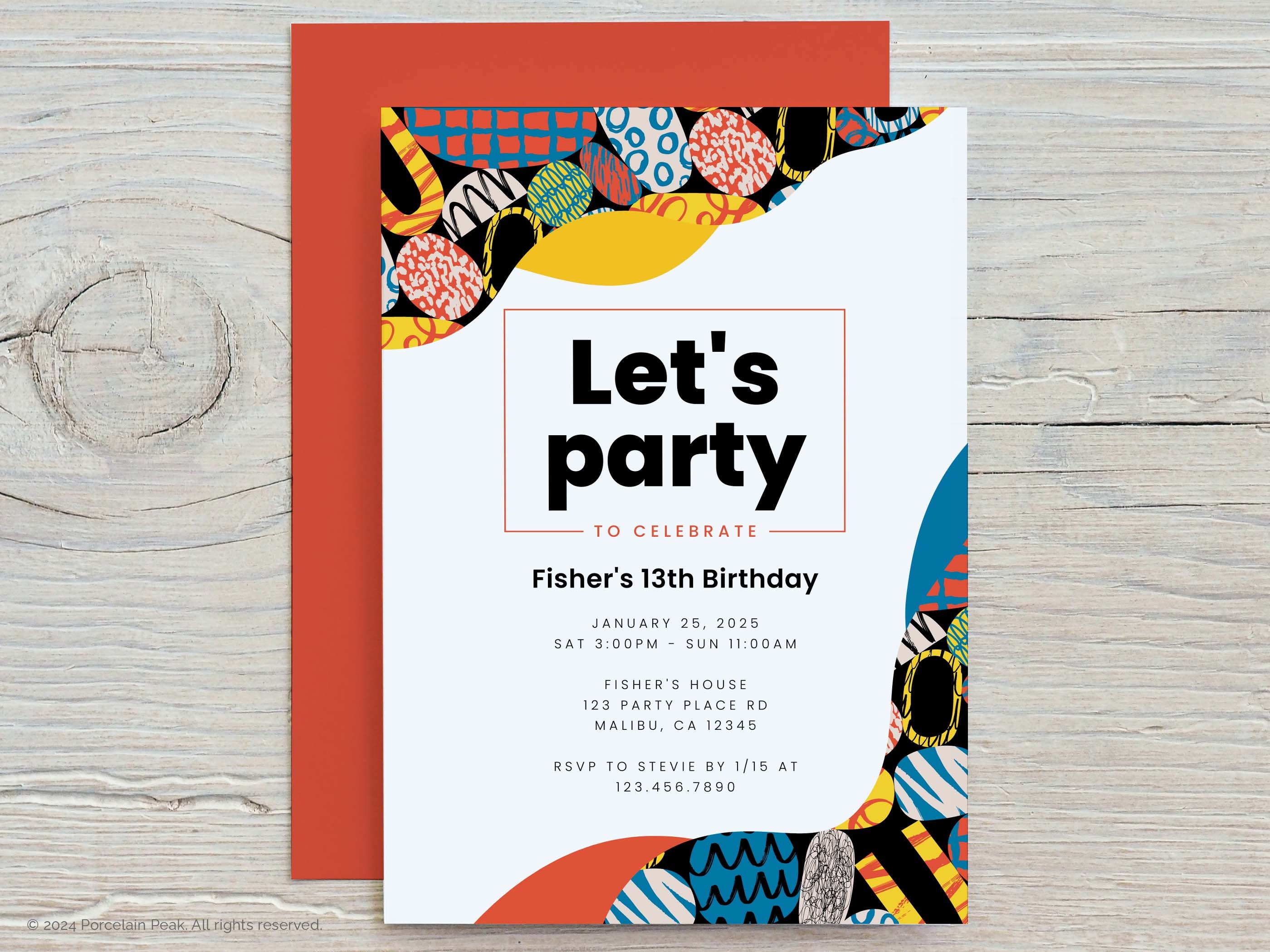 Teen Boy Birthday Invitation, Tween Party Invite, Modern Teen Birthday ...