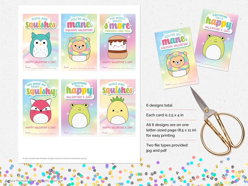 Squishmallow Valentine Cards, Squish Valentines for Kids, School ...