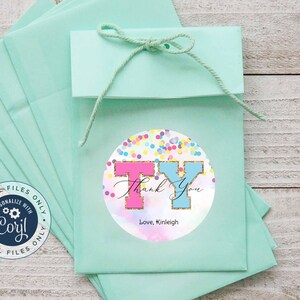 Tween Birthday Thank You Tag, Varsity Patch Favor Sticker, Teen Girls ...