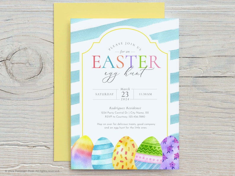Editable Easter Egg Hunt Invitation, Easter Party Invitation, Annual ...