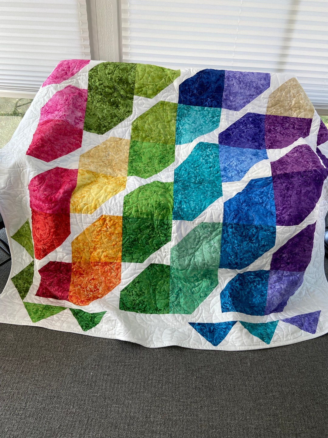 Trailing Squares Quilt - Etsy