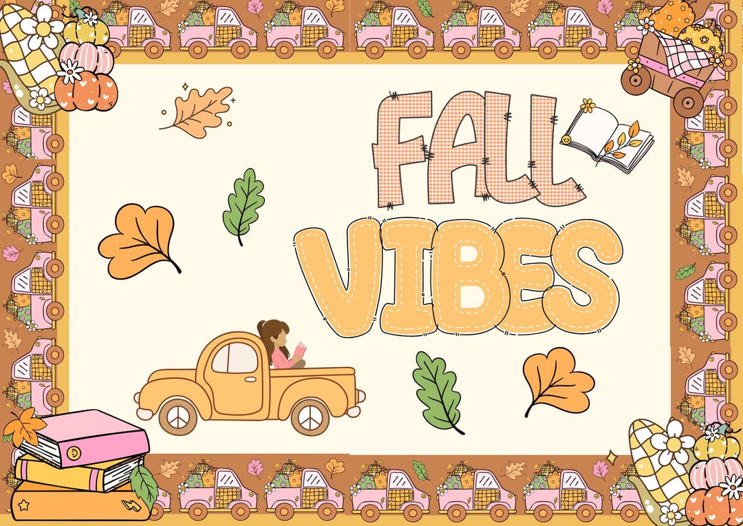 Fall Vibes Bulletin Board Kit: Printable Autumn Classroom Decor (PDF ...