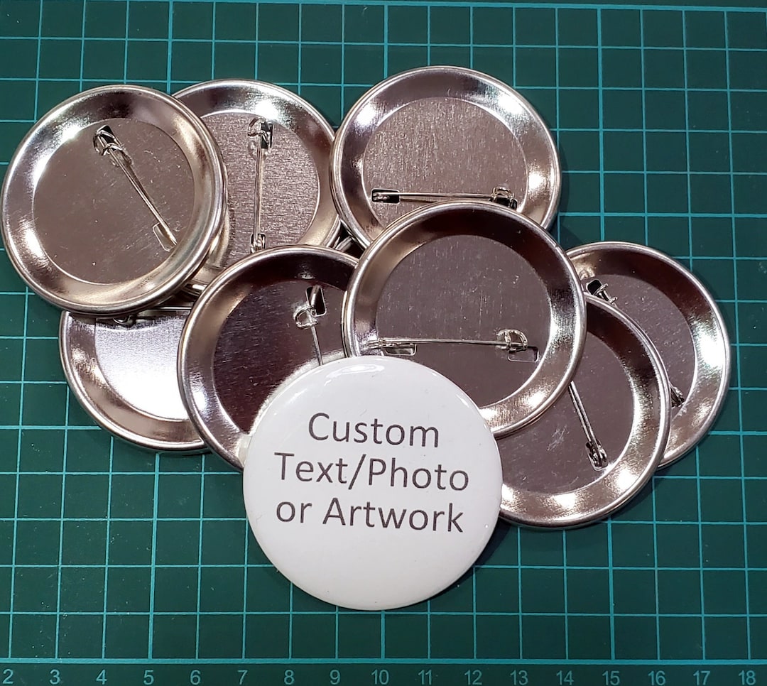 10 Pack - 2 1/4" Custom Pin Back Button Badges, Photo Badges, Made to ...