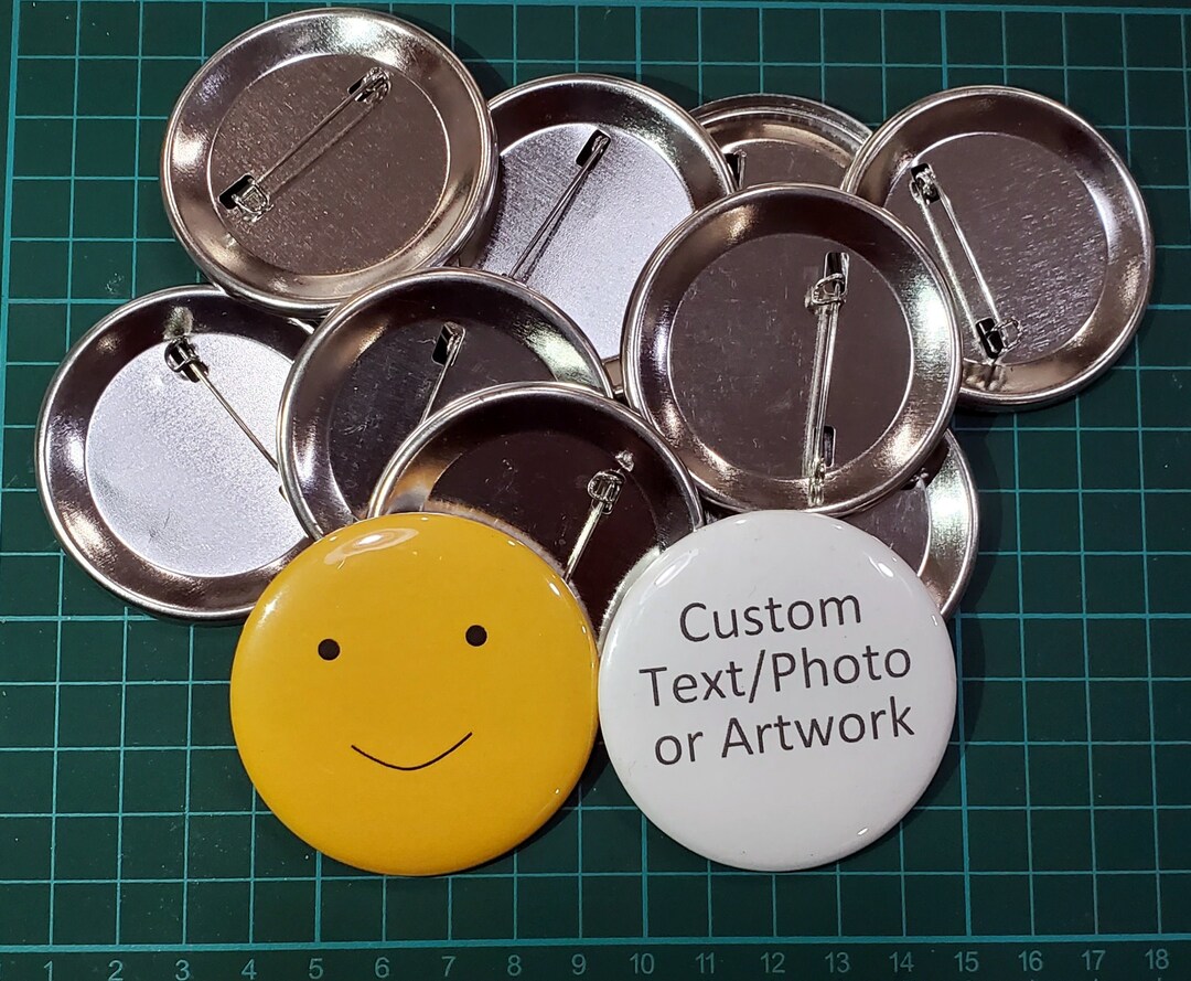 1.25" Custom Pin Back Button Badges, Photo Badges, Made to Order ...