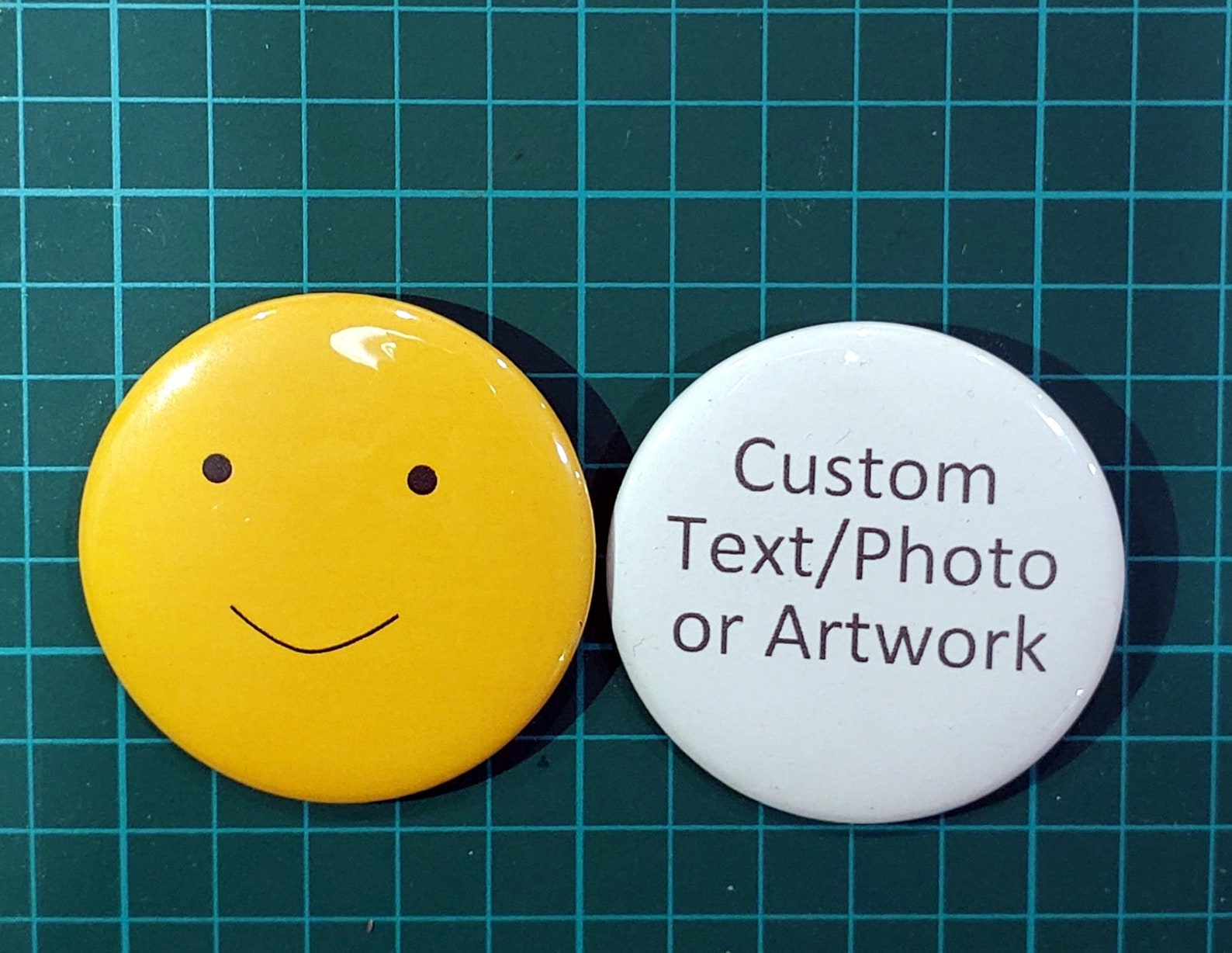 2 14 Custom Pin Back Button Badges Photo Badges Made To Order Etsy Canada