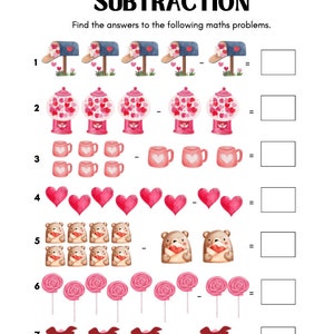Kindergarten & First Grade Valentine's Day Worksheets, Workbook ...