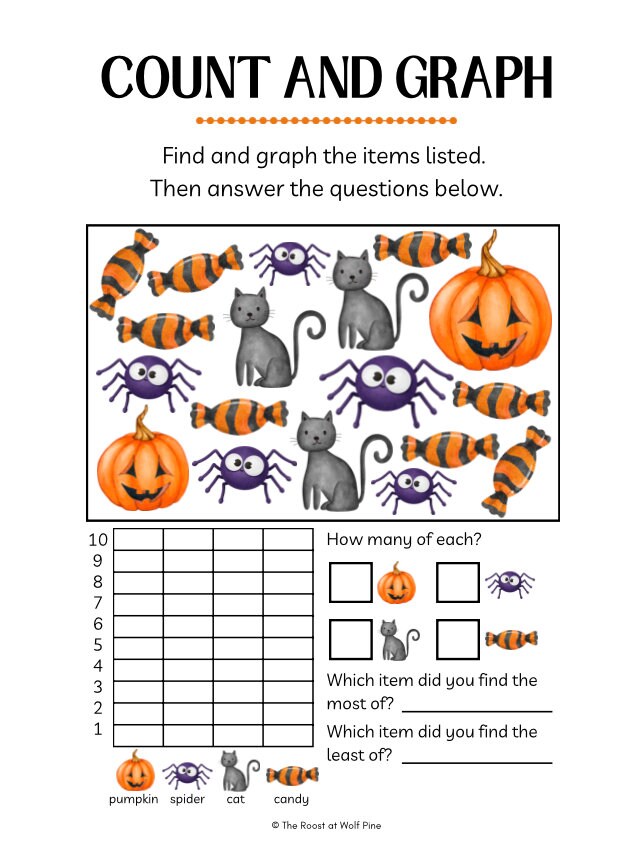 Kindergarten & First Grade Halloween Worksheets, Halloween, Workbook ...