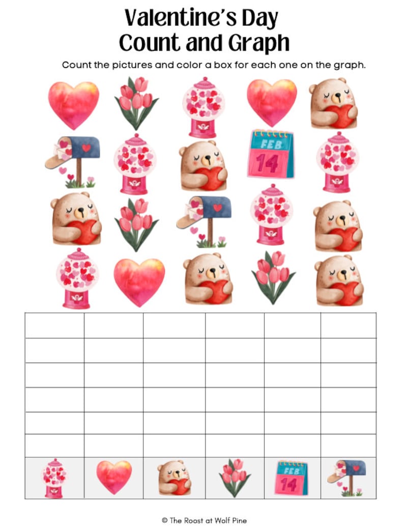 Kindergarten & First Grade Valentine's Day Worksheets, Workbook ...