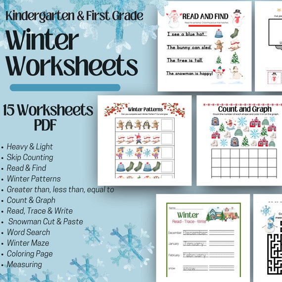 Winter Worksheets For First