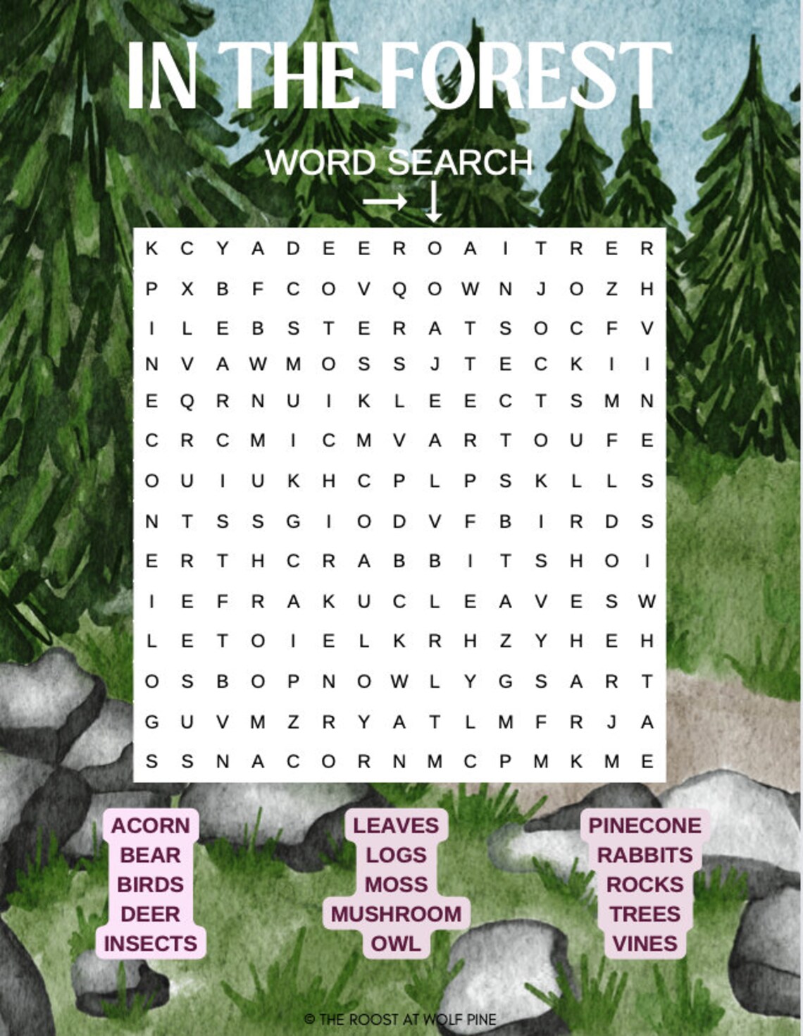 Nature Word Search Bundle, Homeschool, Elementary, Forest, Farm, Ocean ...