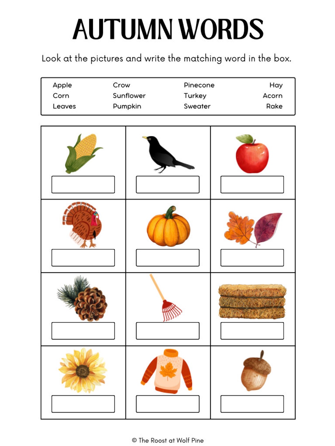 Kindergarten & First Grade Autumn Workbook, Learning, Homeschool ...