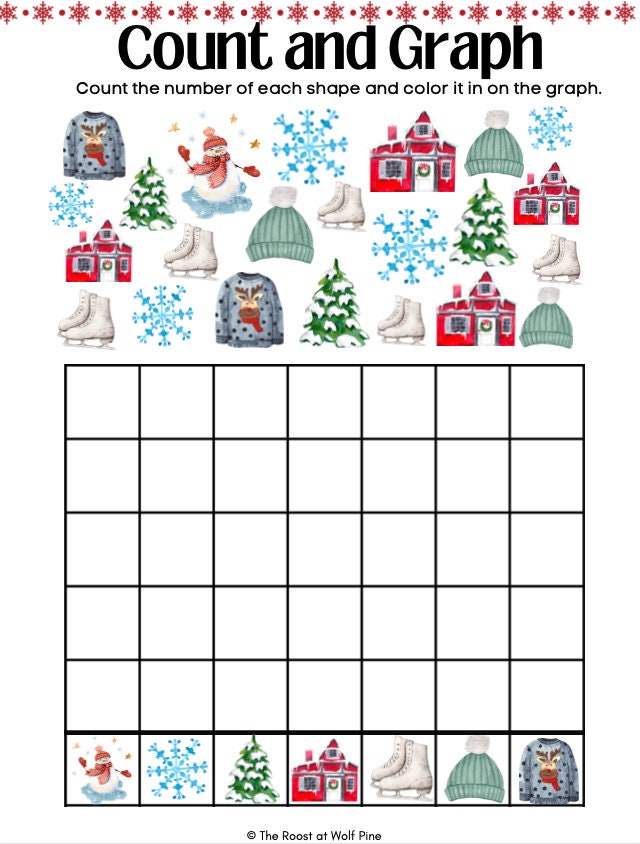 Kindergarten & First Grade Winter Workbook, Homeschool, Education ...