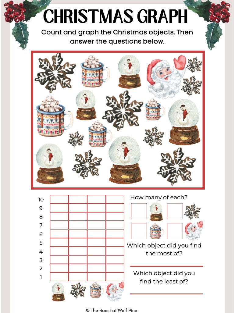 CHRISTMAS WORKSHEETS Second Grade, Homeschool, Printable, Winter ...