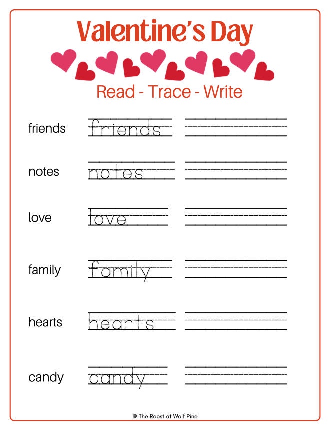 Kindergarten & First Grade Valentine's Day Worksheets, Workbook ...