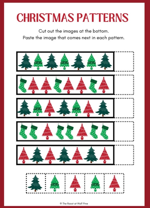 Christmas Kindergarten Worksheets Printable