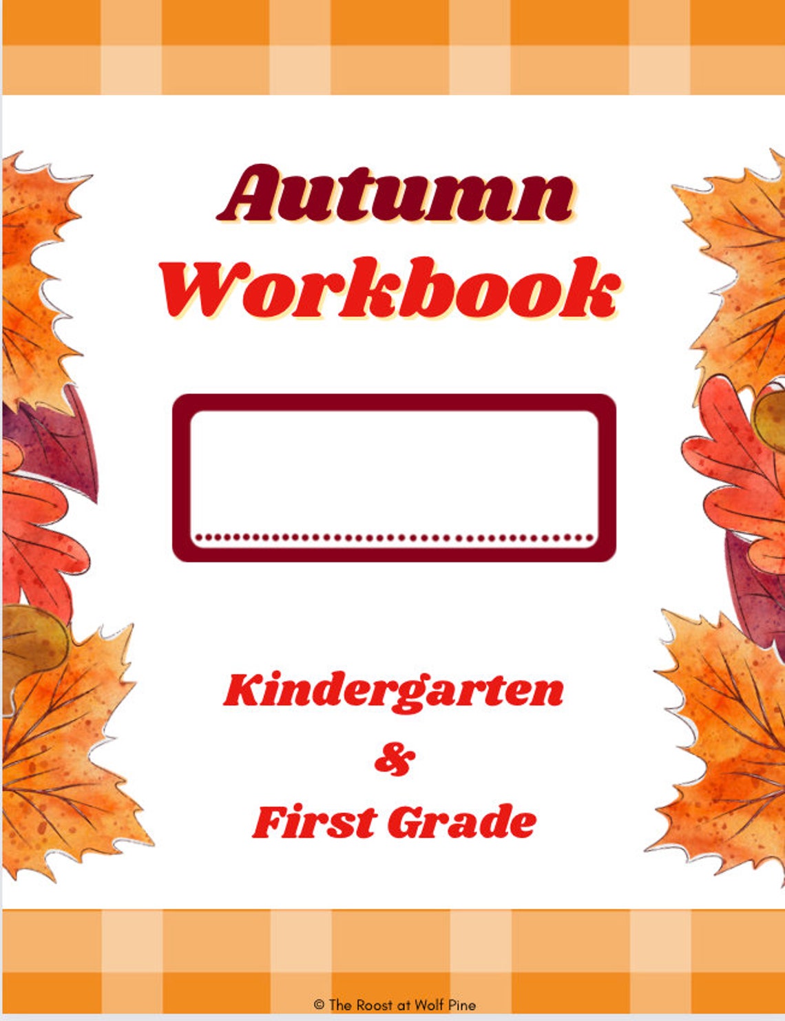 Kindergarten & First Grade Autumn Workbook, Learning, Homeschool ...