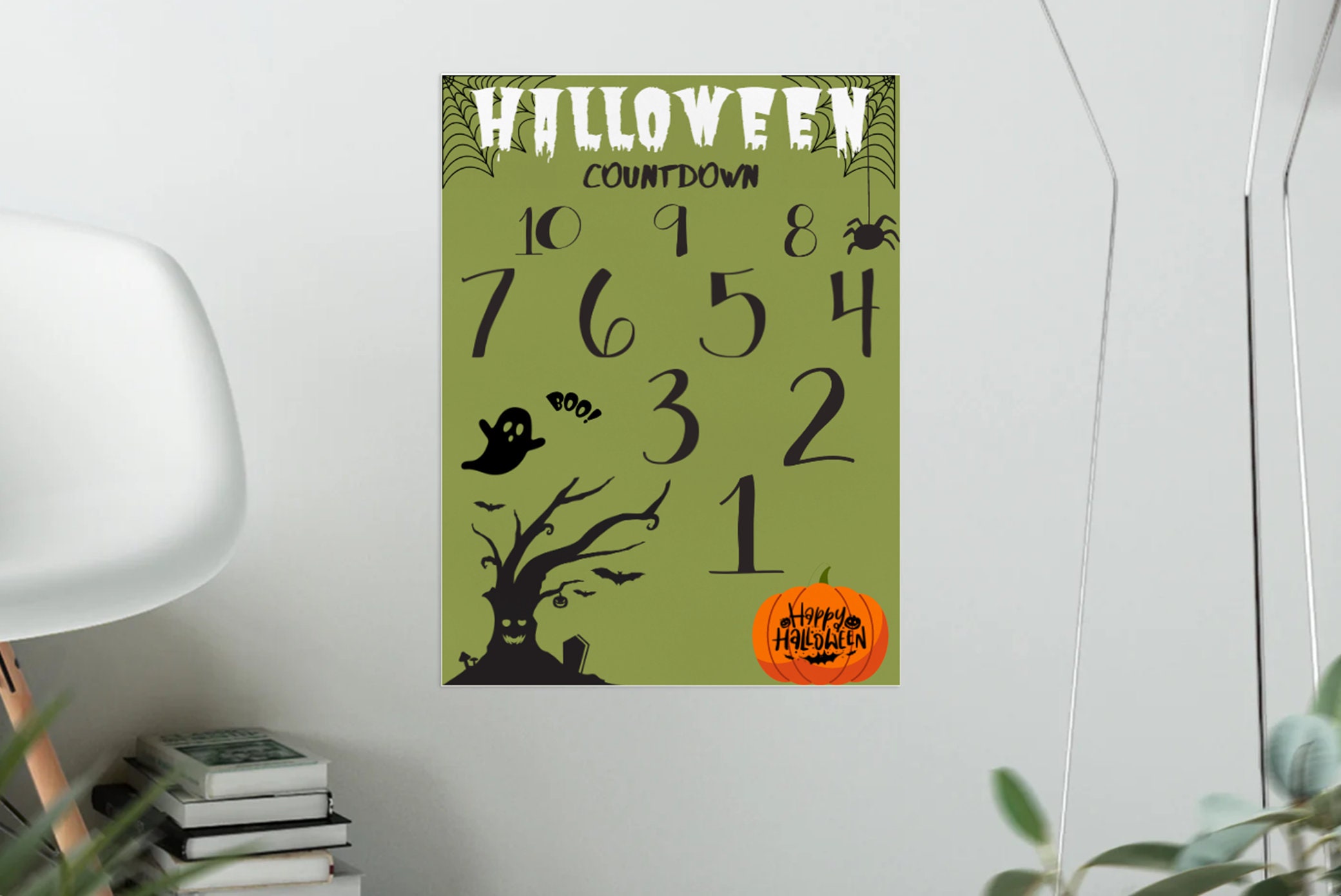 Halloween Calendar Countdown Poster 10 Days Countdown Calendar - Etsy