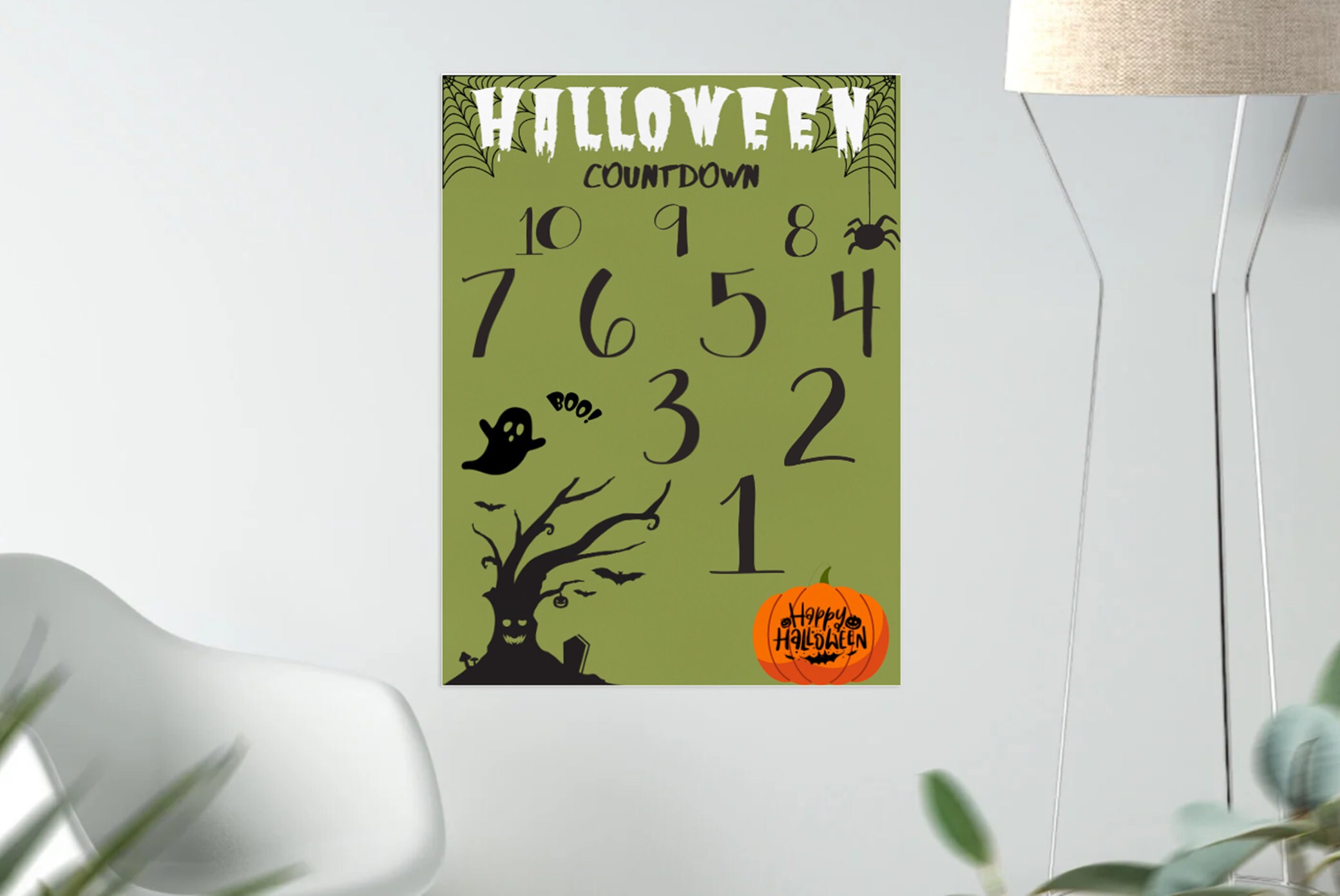 Halloween Calendar Countdown Poster 10 Days Countdown Calendar - Etsy