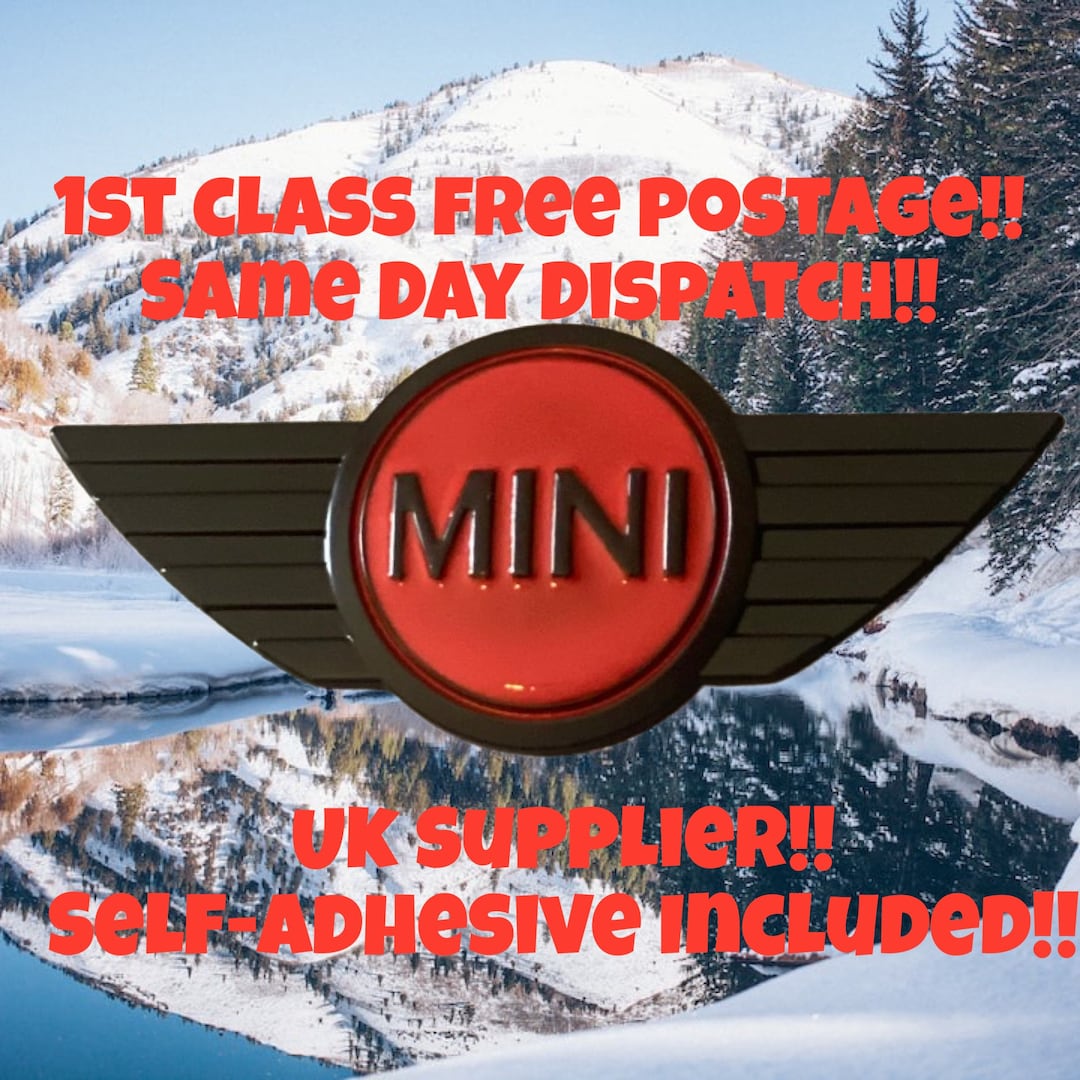 Mini Cooper S Badge Logo Front Boot Bonnet Matt Black/gloss Red Metal ...