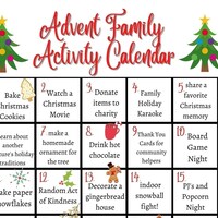 Advent Calendar for Kids, Advent Calendar Activity Cards, Printable ...