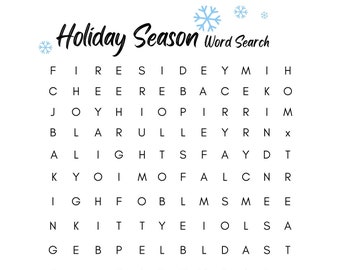 Winter Word Search Printable Holiday Party Game Winter Activity for Kid ...