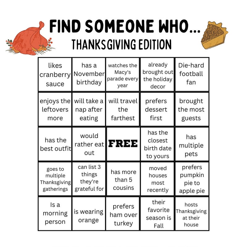 Find Someone Who Game - Etsy