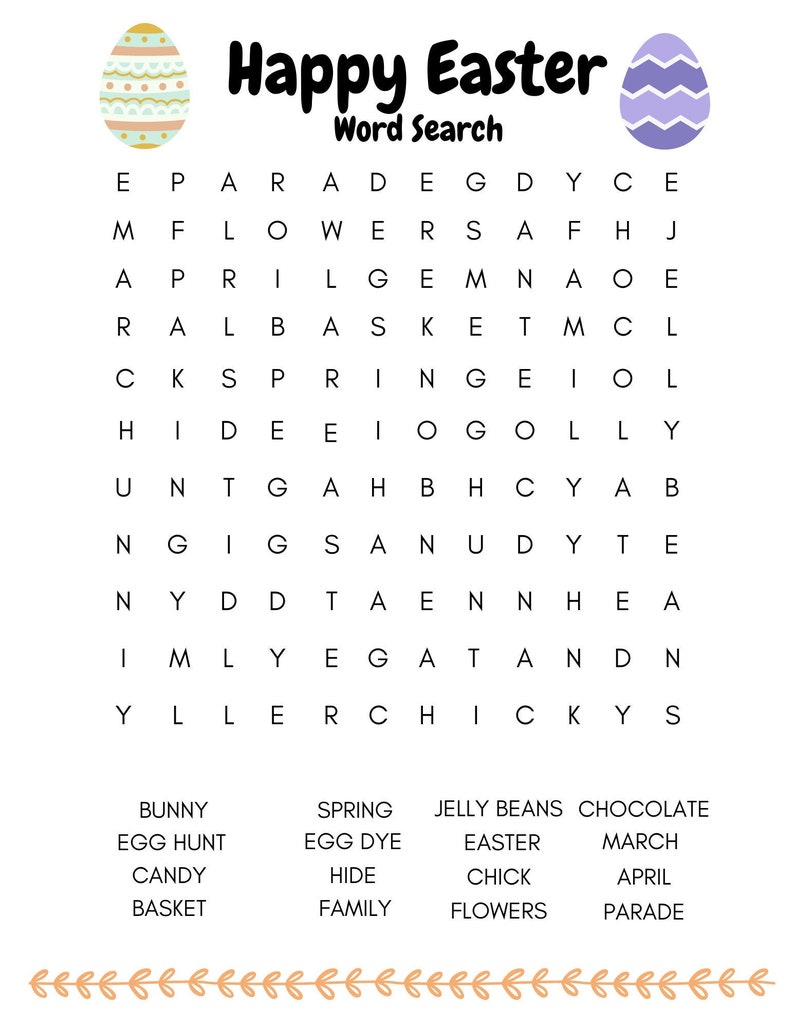 Easter Word Search Secular. Classroom Easter Word Search - Etsy