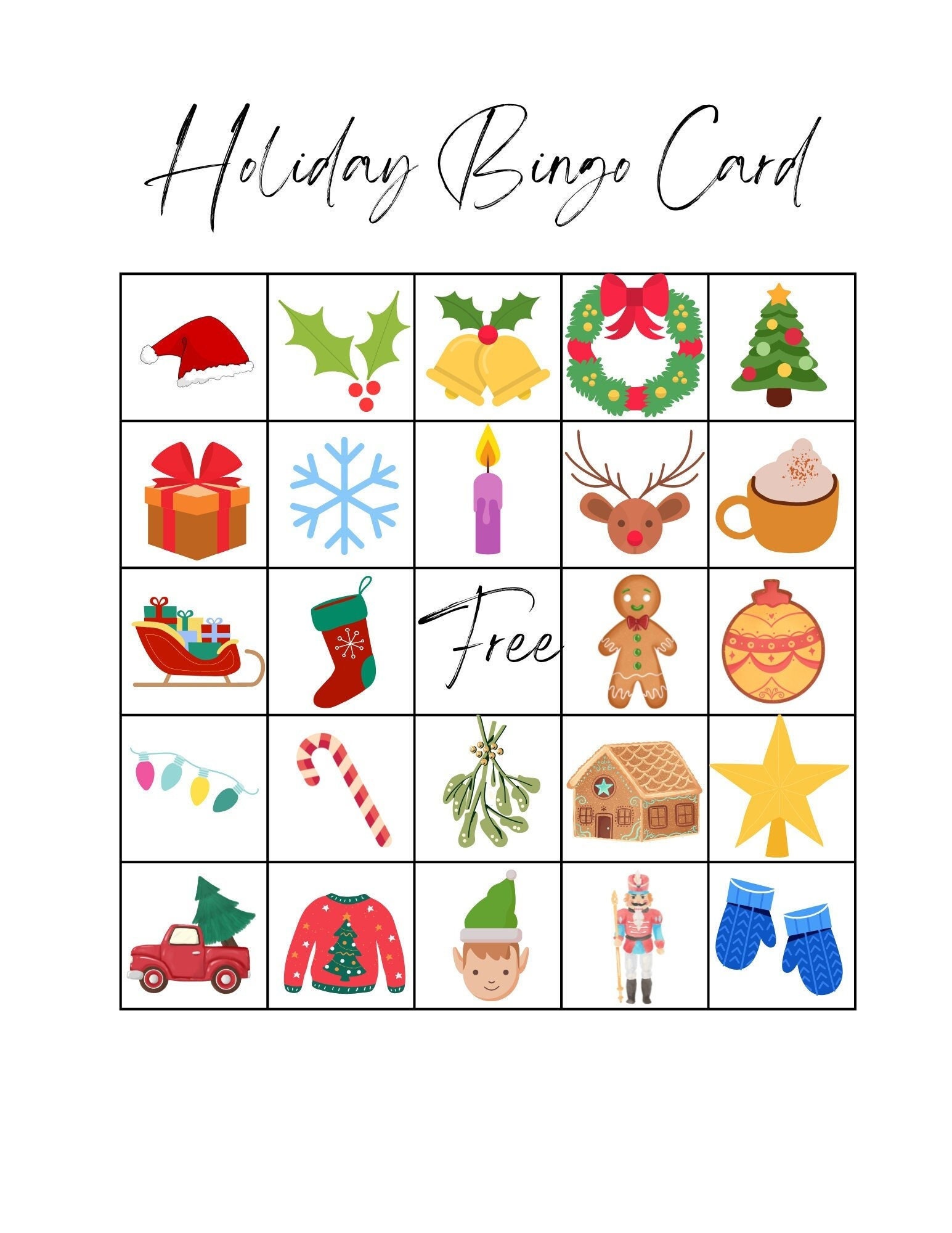 Holiday Bingo Game - Etsy