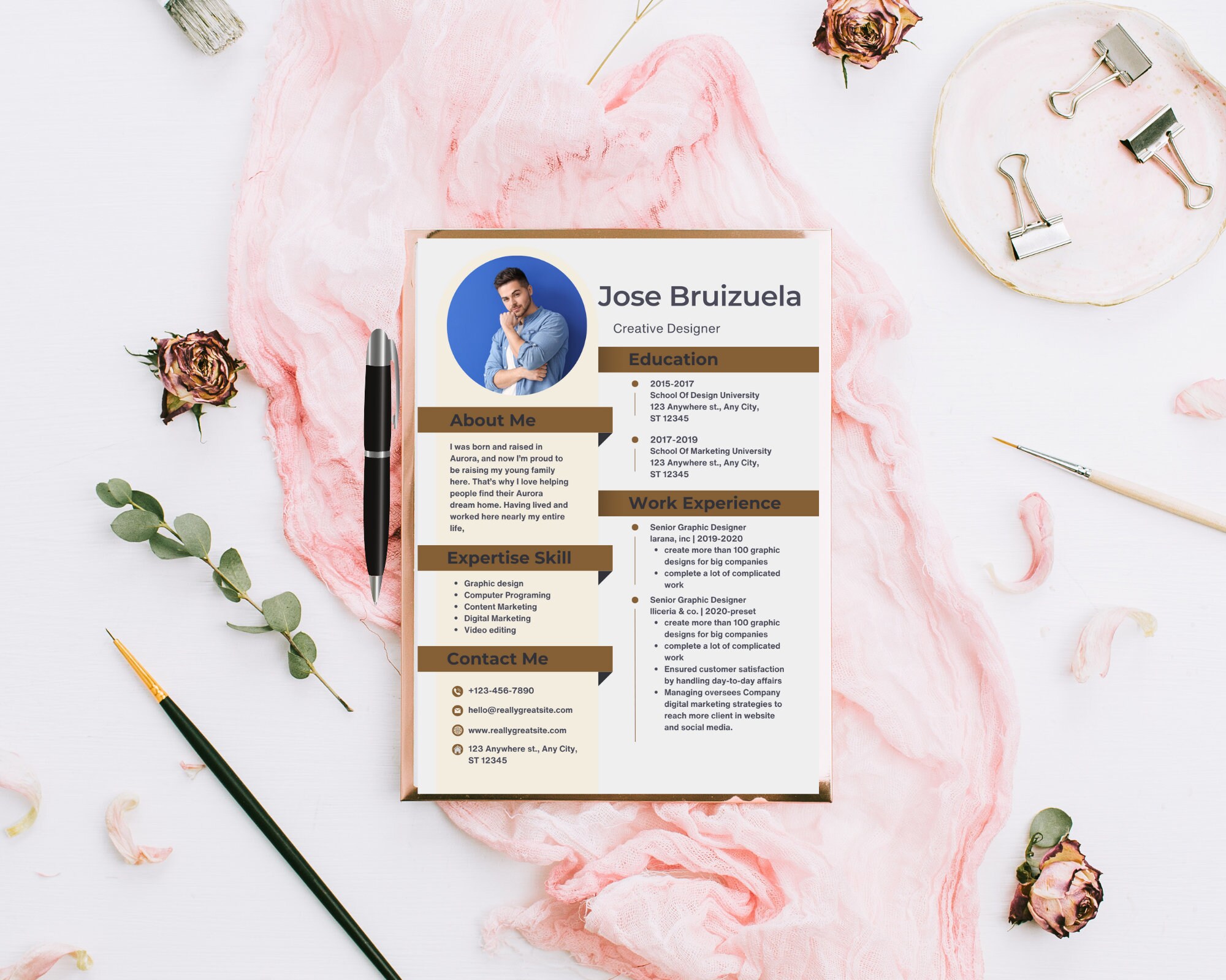 Creative Designer Resume Template Word, Professional CV Template Design ...