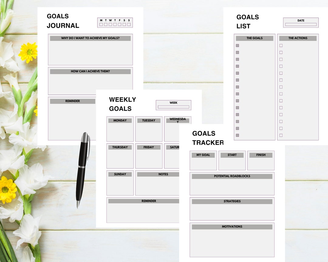 Goal Planner, Goal Setting, Goal Journal, Goal Tracker, Weekly Goals ...
