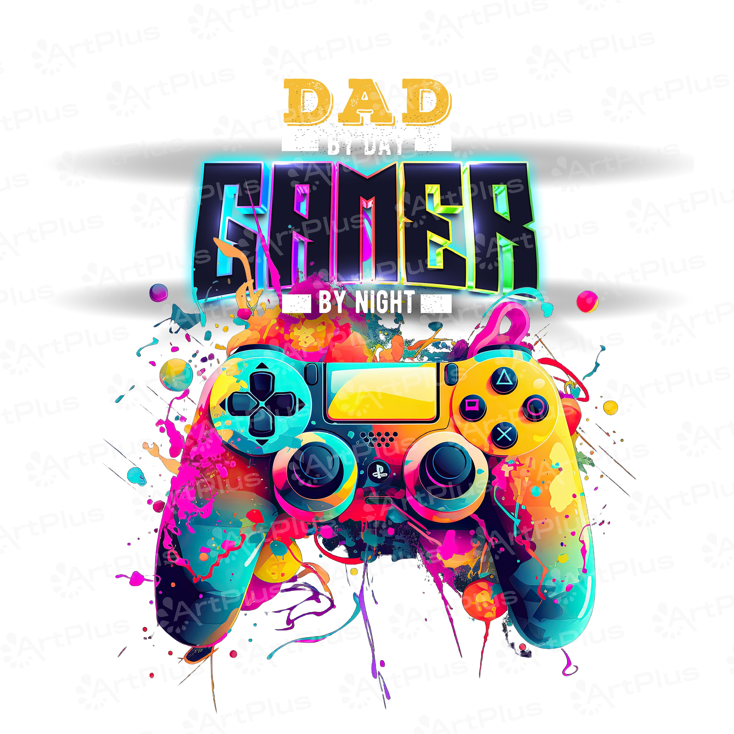 Dad by Day Gamer by Night Game Controller Templates and Gamer Tumbler ...