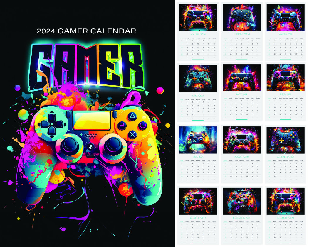 A 2024 Gamer Calendar With the Hottest Games of 2024. Gamer 2024 Wall ...