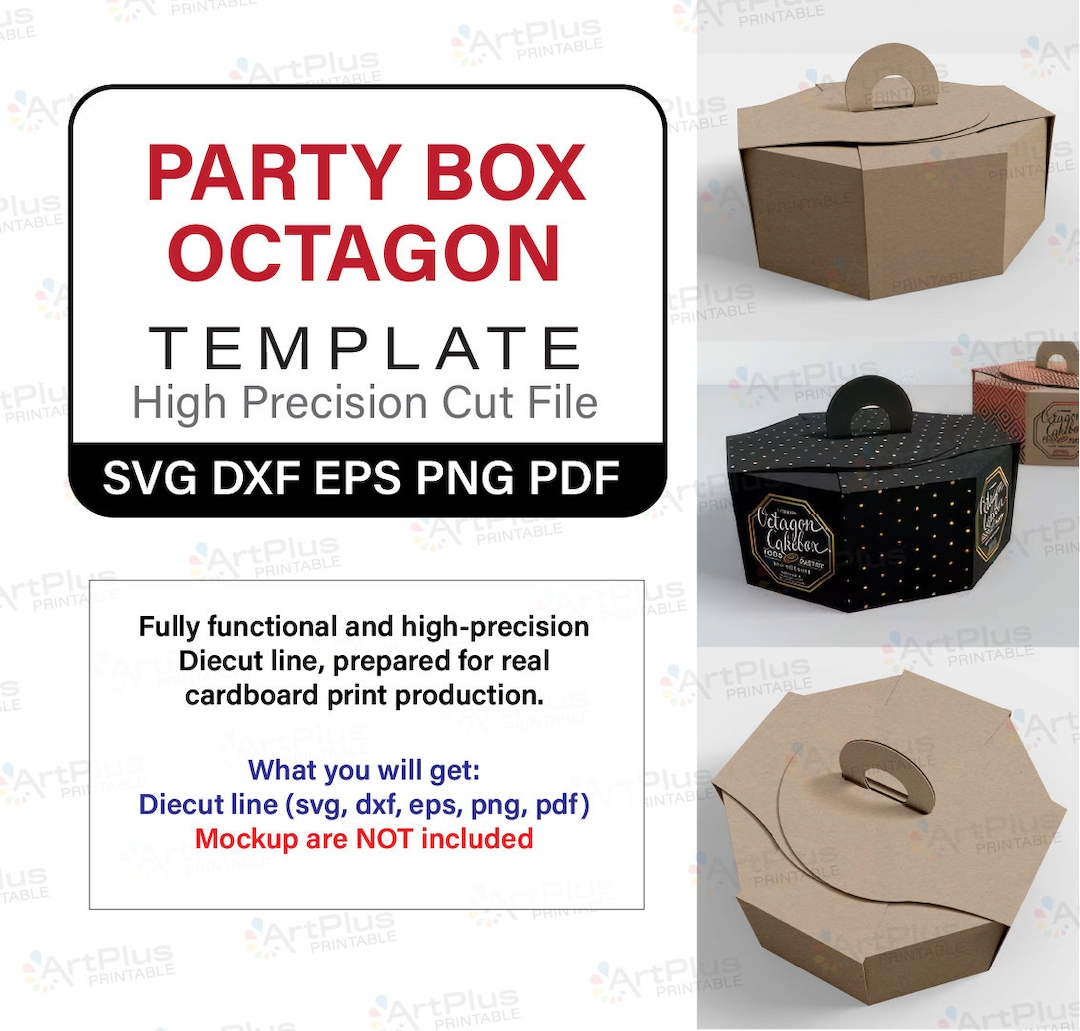 Party Box Template Gable Box SVG Party Favor Box Gift Box - Etsy