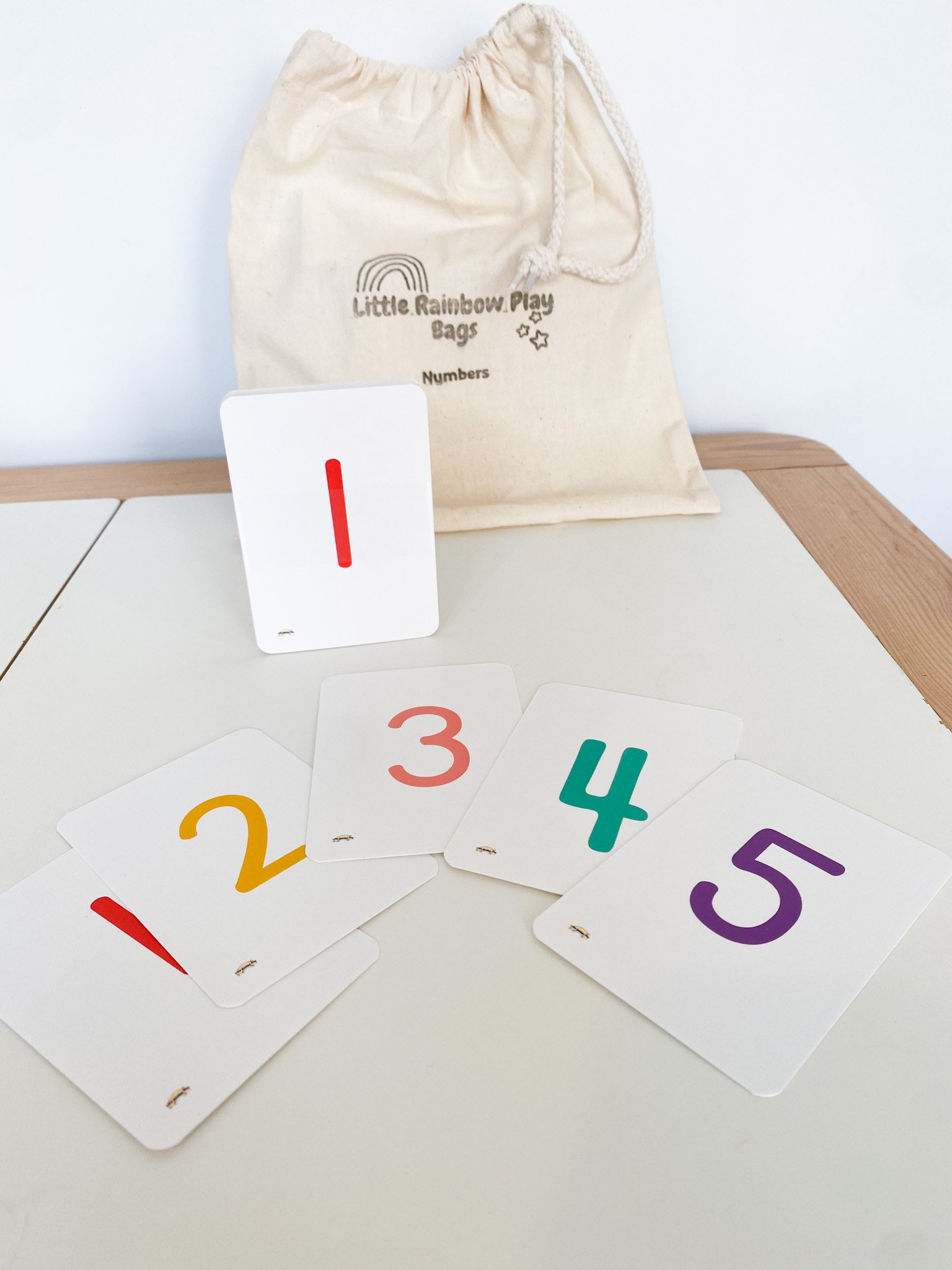 Number Flash Cards 1-20 Little Rainbow Play Bags Numbers Educational ...